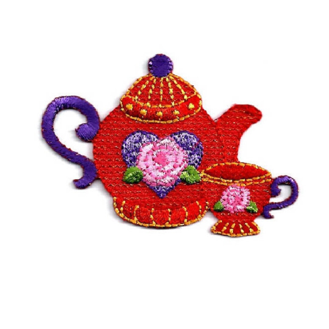 Red Hat Fashion Tea Set - Rose - Embroidered Tea Pot & Tea Cup - Crafts ...