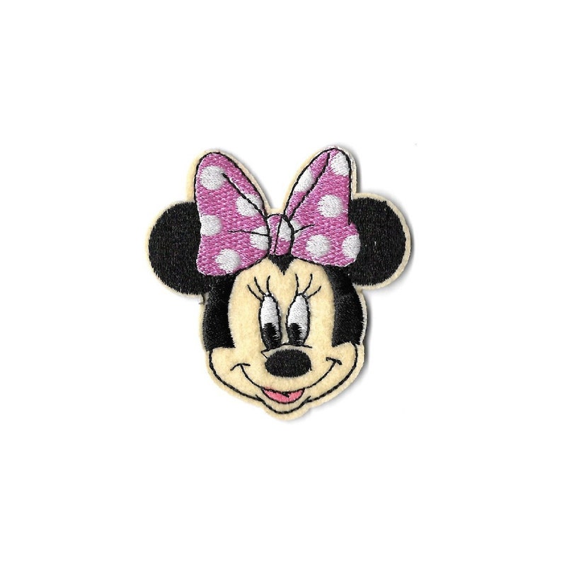 Minnie Mouse Dibujos animados Lazo rosa y blanco Hierro - Etsy México