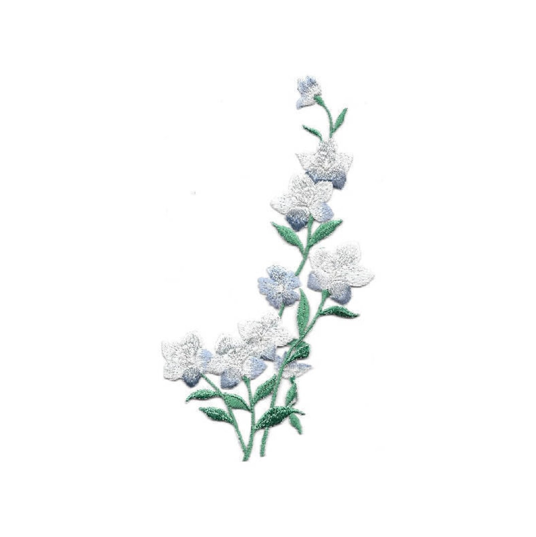Flowers Spring Light Blue Flower Spray Embroidered Iron on Applique ...