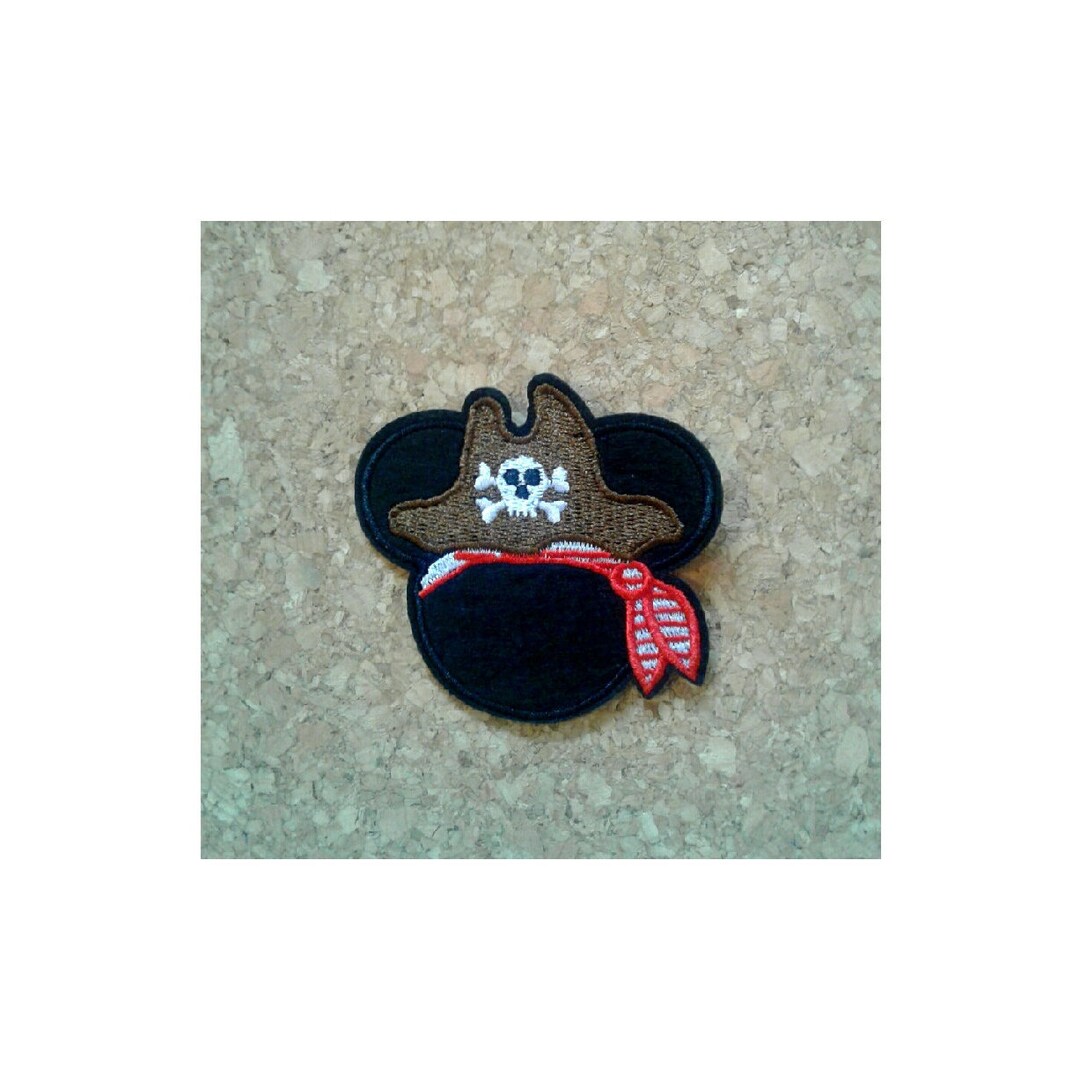 Pirate Mickey Mouse - Skull Crossbones - Embroidered Iron on Applique ...