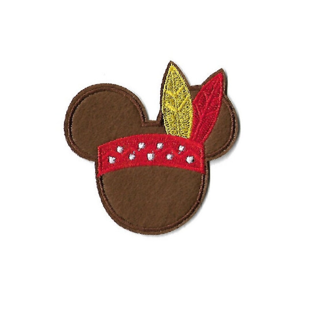 Mickey Mouse - Indians - Cartoon - Embroidered Iron on Applique Patch ...