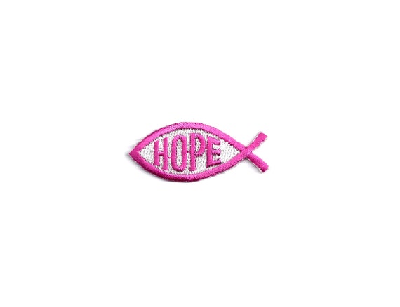 Hope Faith Christian Fish Embroidered Iron On Applique | Etsy