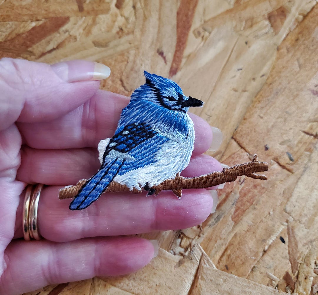 Bird - Blue Jay - Bird Watching - Embroidered Iron on Applique Patch ...