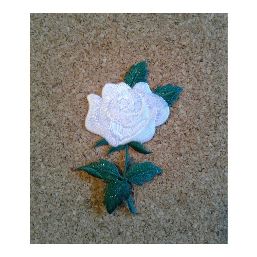 Rose White Gardening Flower Rose Embroidered Iron on - Etsy