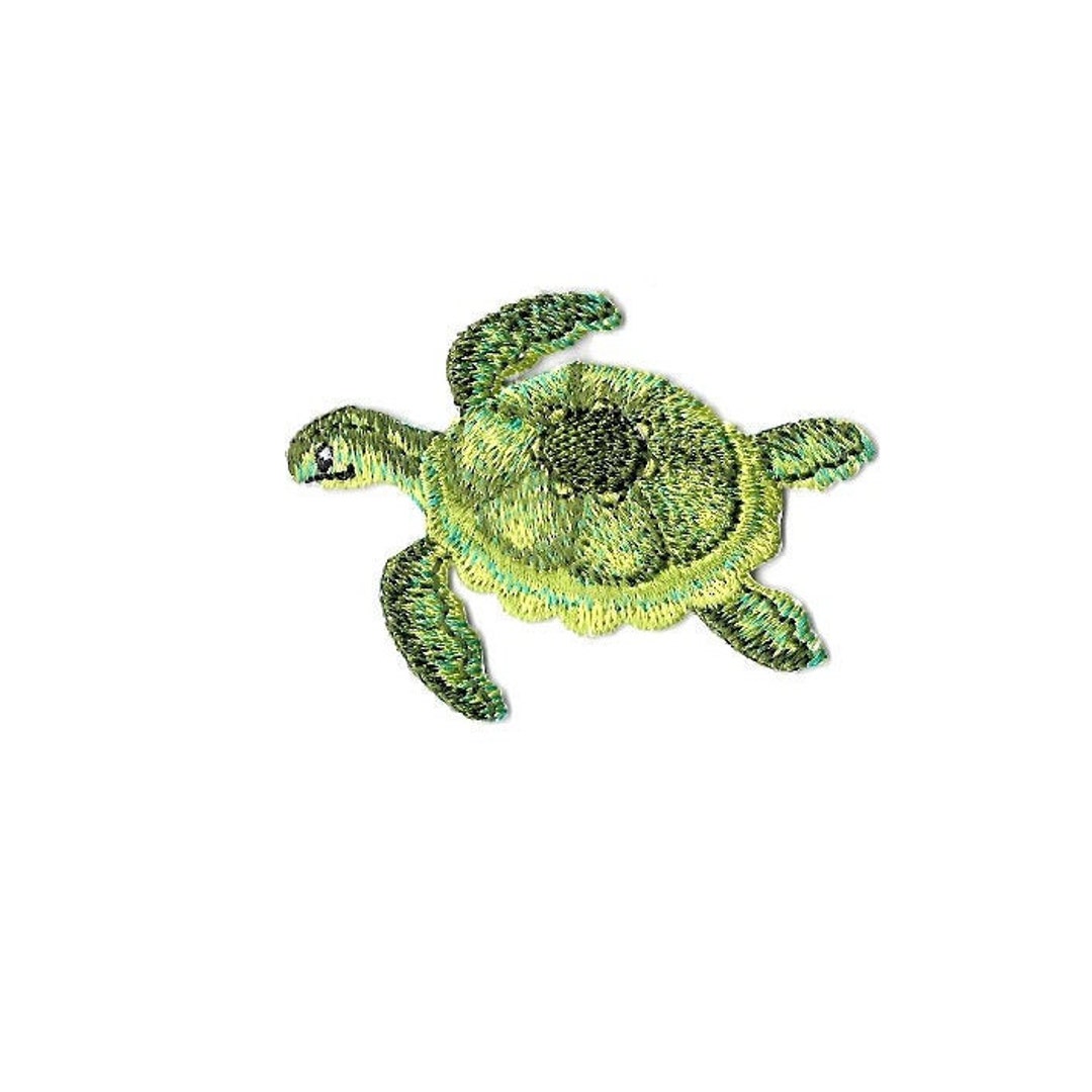 Sea Turtle - Green Sea Turtle - Embroidered Iron on Applique Patch ...