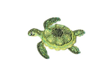 Green Sea Turtle Iron on Embroidered Patch - Etsy