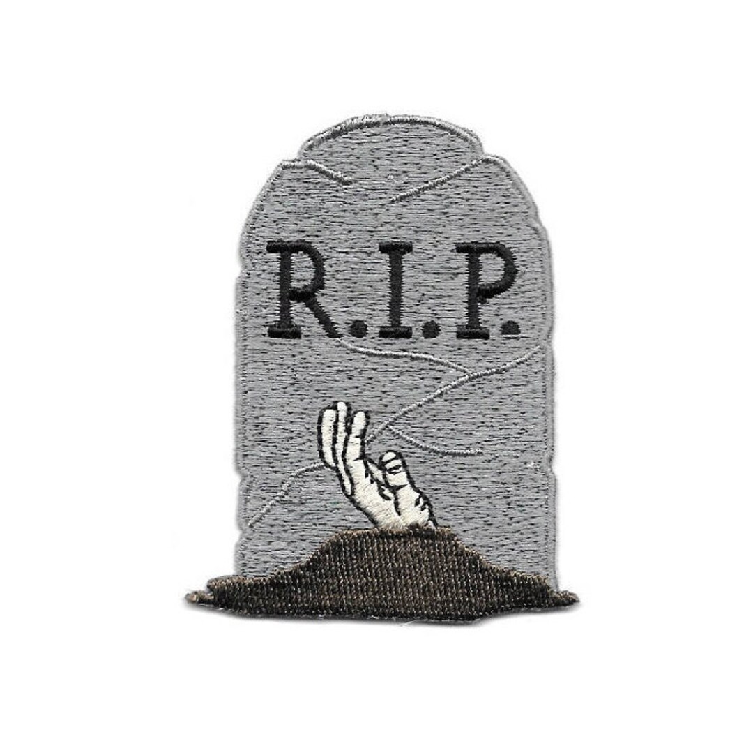 Tombstone Zombie Hand Halloween RIP Grave Witch Embroidered Iron on ...