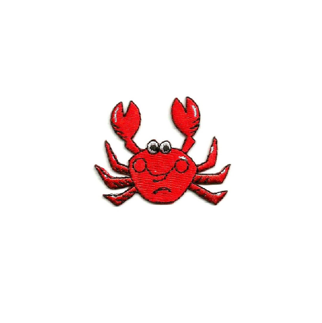 Crab - Beach - Ocean Critters - Red Embroidered Iron on Applique Patch ...