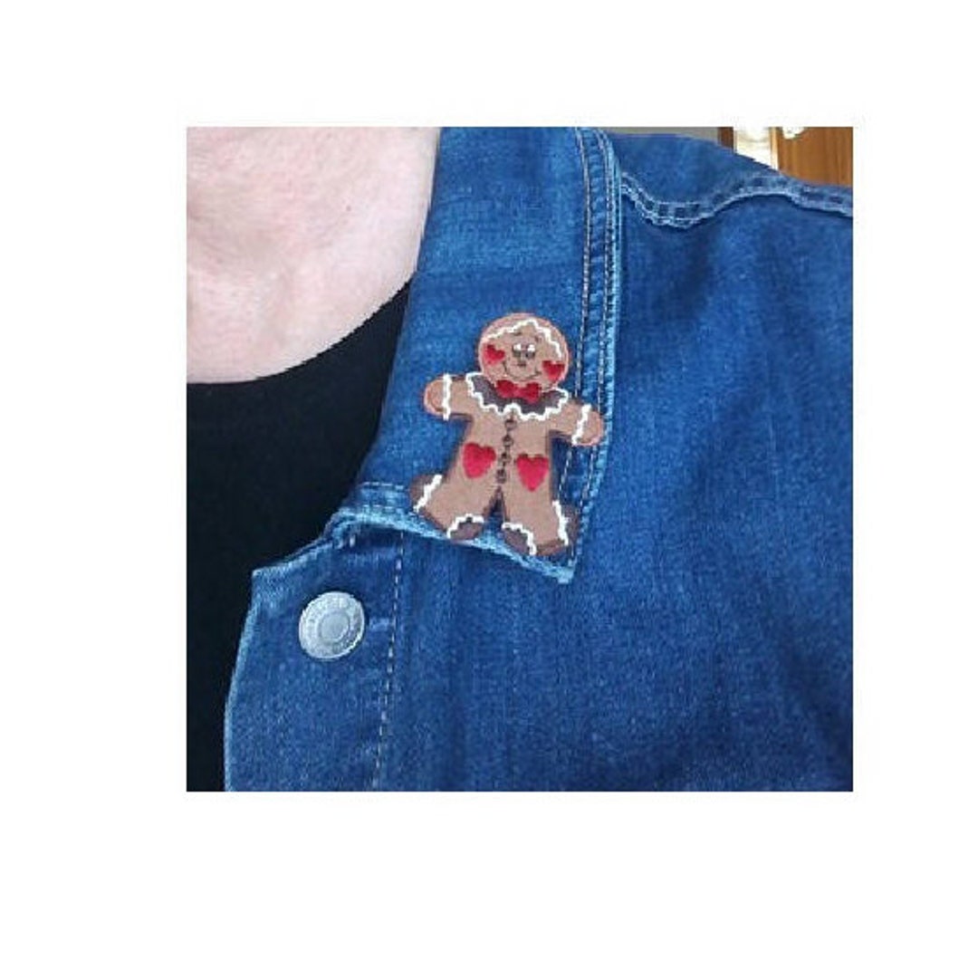 Gingerbread Man Pin Brooch - Cookie - Heart - Christmas - Love ...