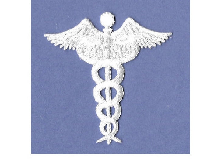 Caduceus - Medical - Nurse - Doctor - Scrubs - Iron on Applique Patch ...