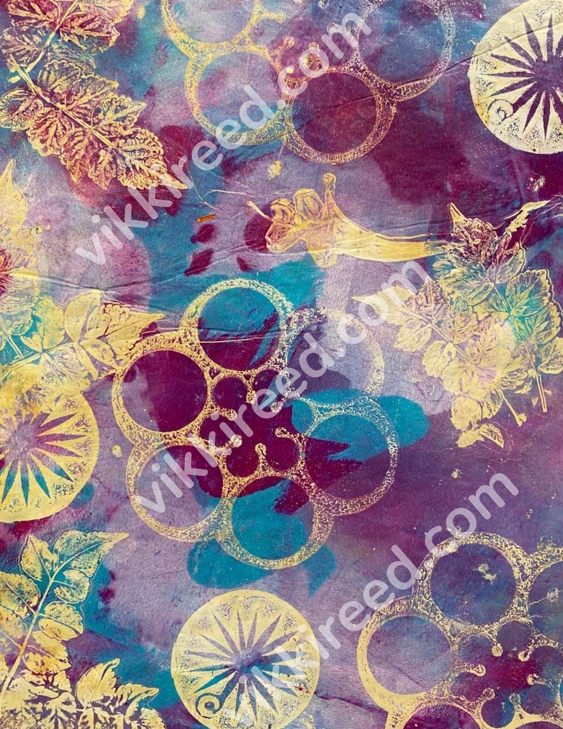 8 Mixed Media Printable Papers, Garden Fantasy Abstract Themed Collage ...