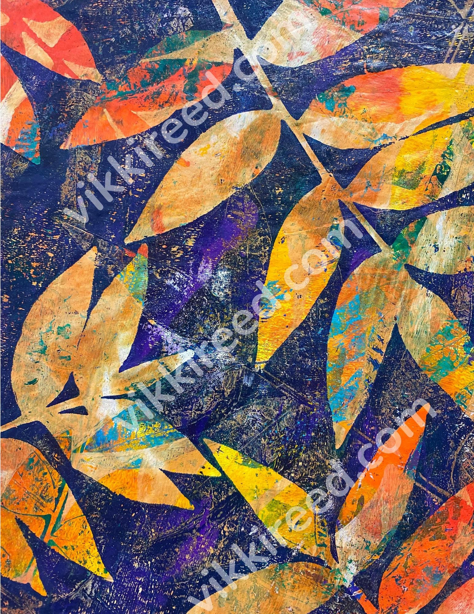 6 Mixed Media Printable Papers, Leaves Botanical Themed Collage ...