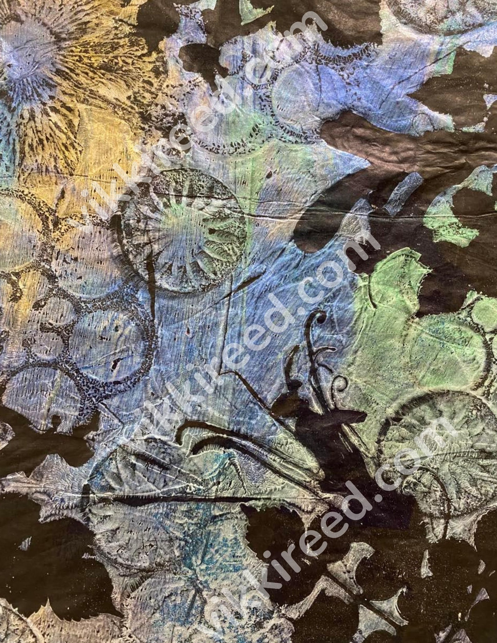 8 Mixed Media Printable Papers, Garden Fantasy Abstract Themed Collage ...