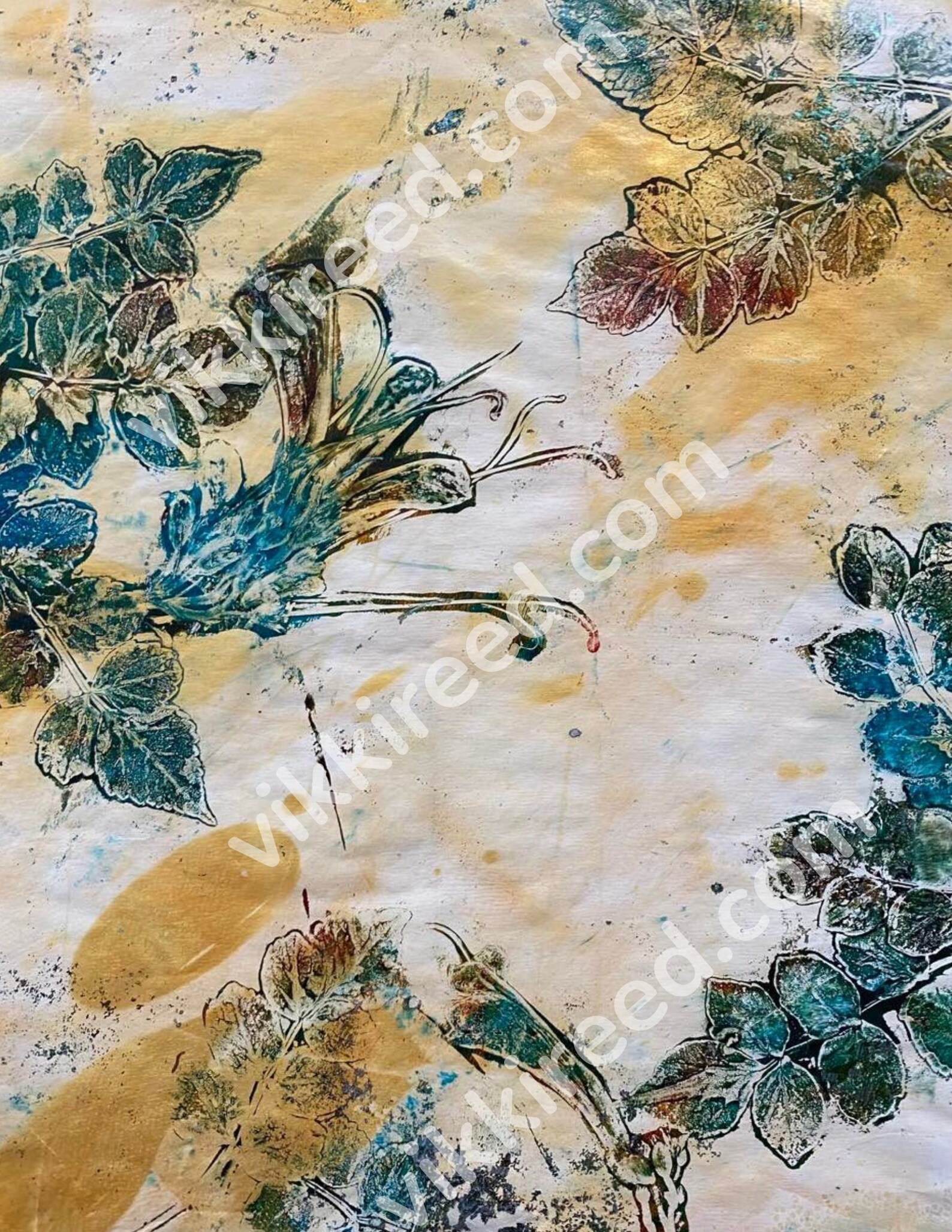 8 Mixed Media Printable Papers, Garden Fantasy Abstract Themed Collage ...