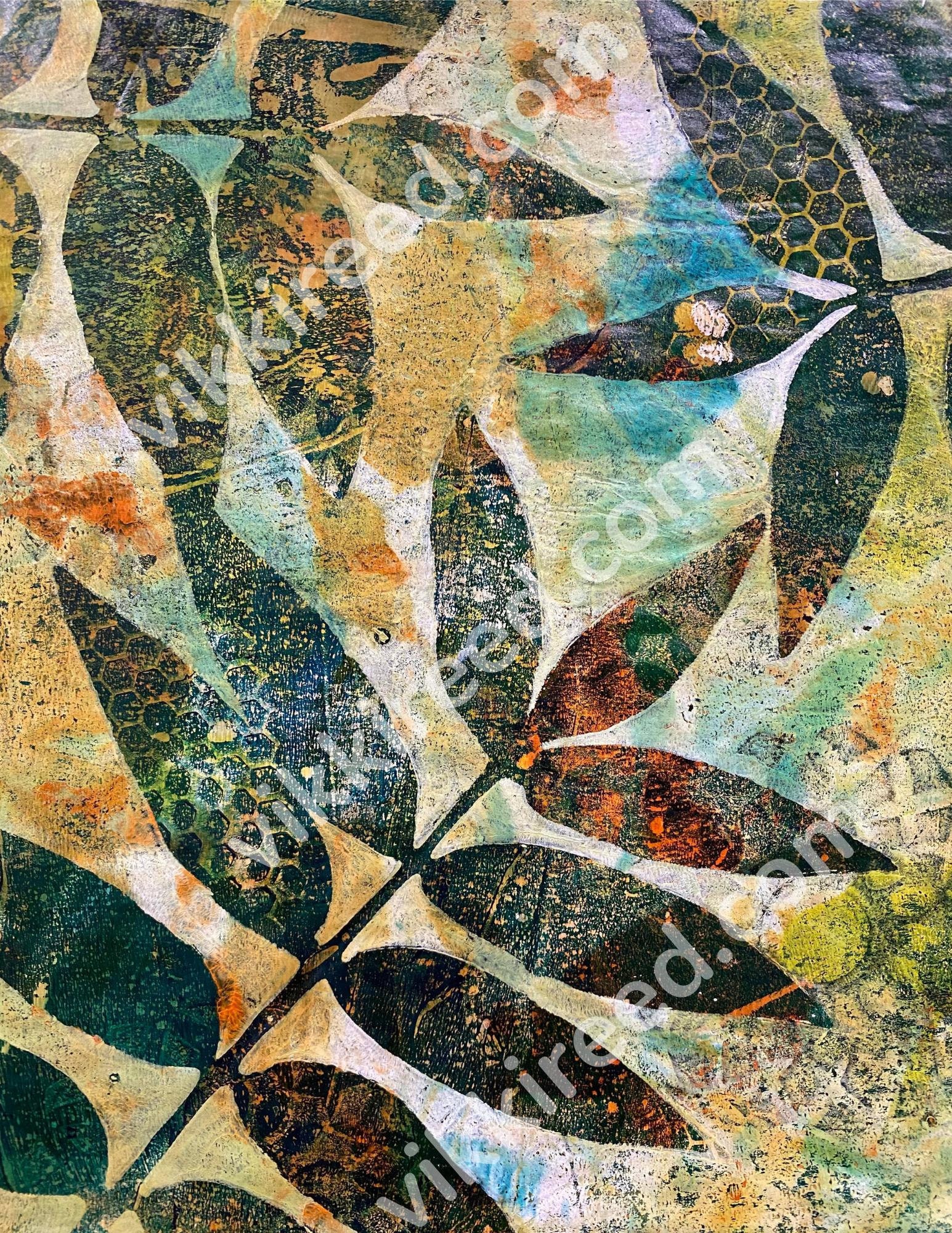 6 Mixed Media Printable Papers, Leaves Botanical Themed Collage ...