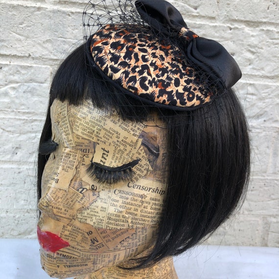 Leopard Print Fascinator Rockabilly Pinup 1950s Inspired | Etsy
