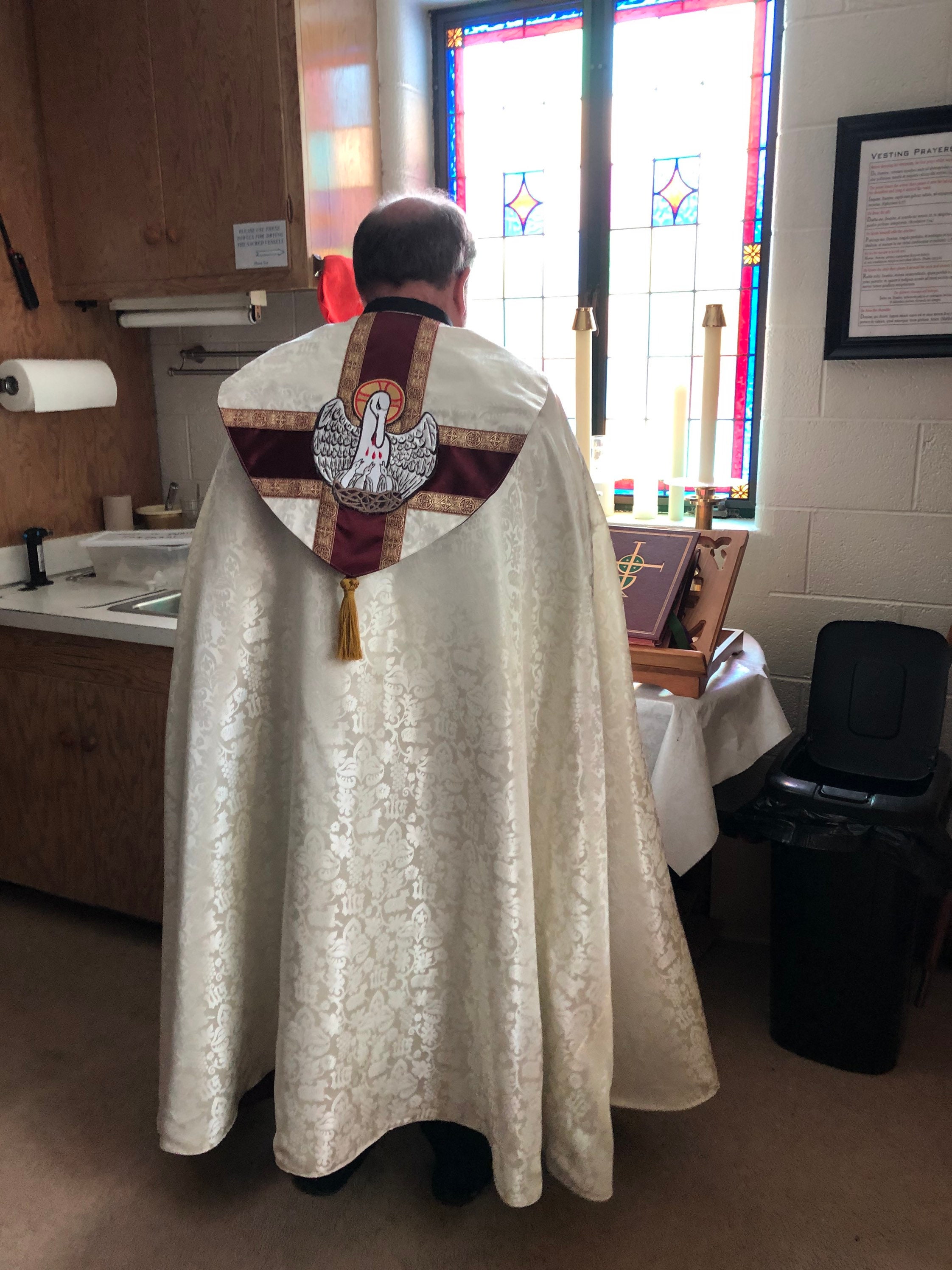 Embroidered Pelican Piety Large Christian Patch for Catholic Priest ...