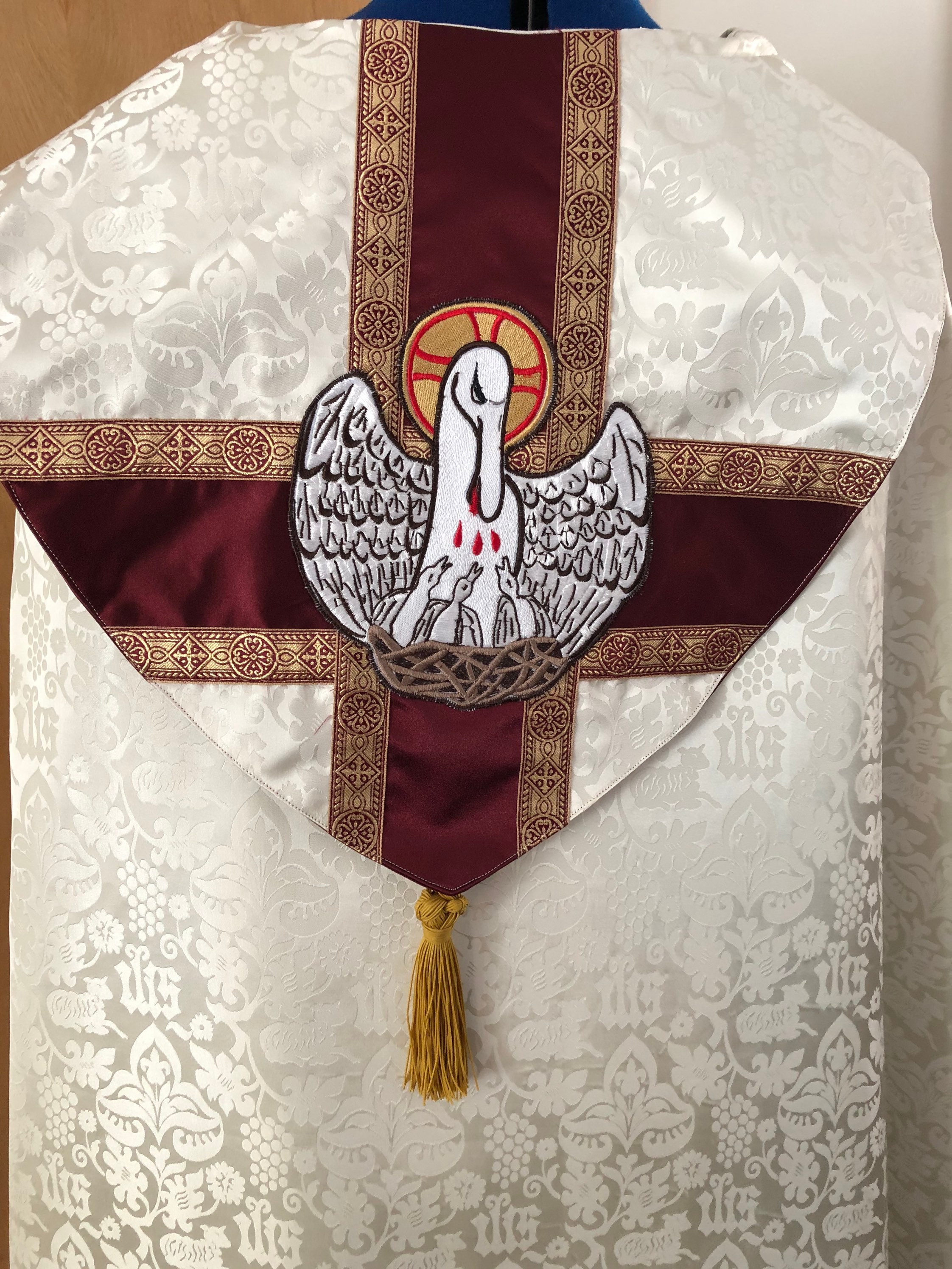 Embroidered Pelican Piety Large Christian Patch for Catholic Priest ...