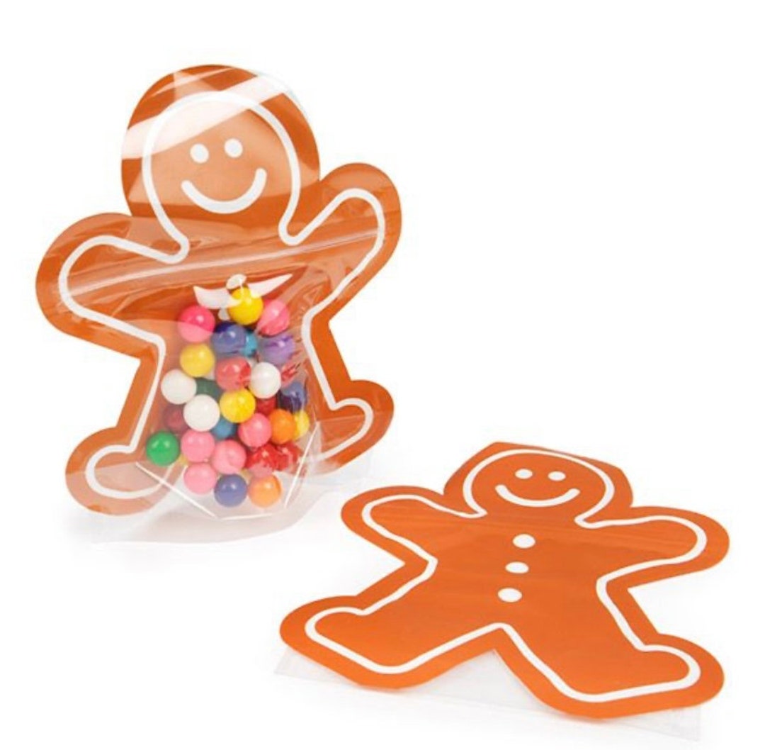 12 Gingerbread Man Baggie Ziploc Goodie Bag Storage - Etsy
