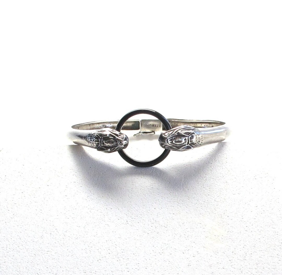 Sterling Silver Antique Snake Bracelet - Etsy