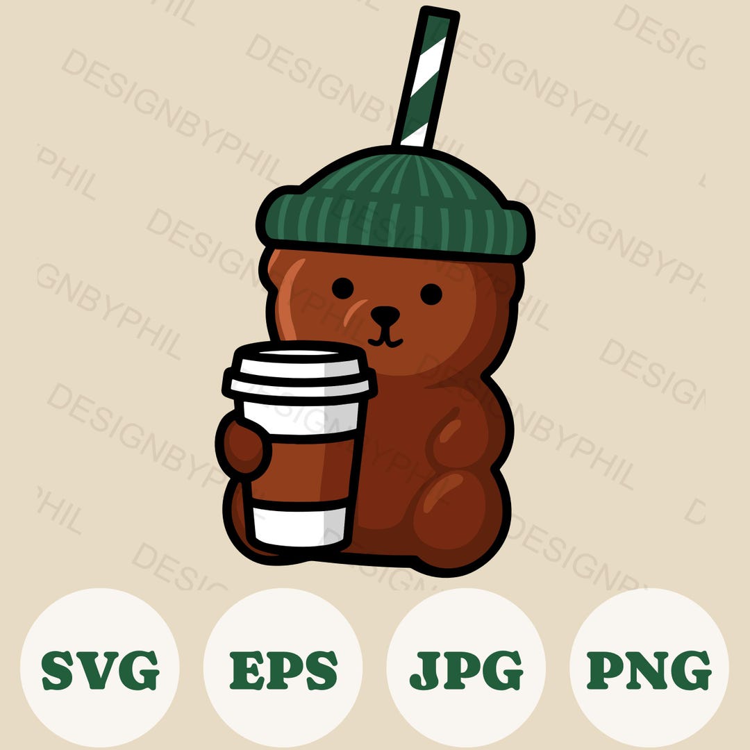 Teddy Bear Cup SVG | Holiday Sublimation Design Clipart | Barista ...