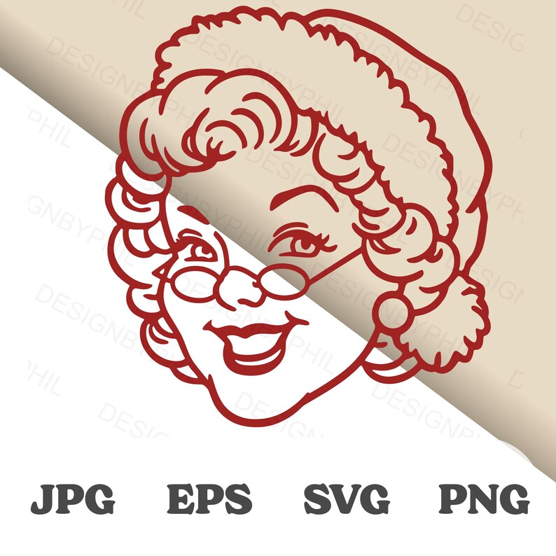 Retro Mrs. Claus Face SVG, Vintage Santa Christmas Clipart (digital ...