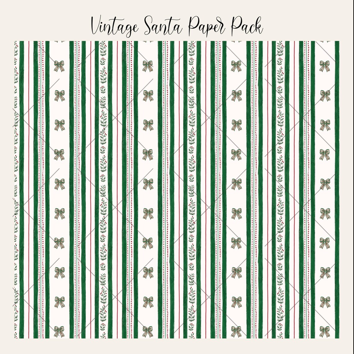 Vintage Santa Christmas Paper Pack: 14 Retro Holiday Patterns (digital ...
