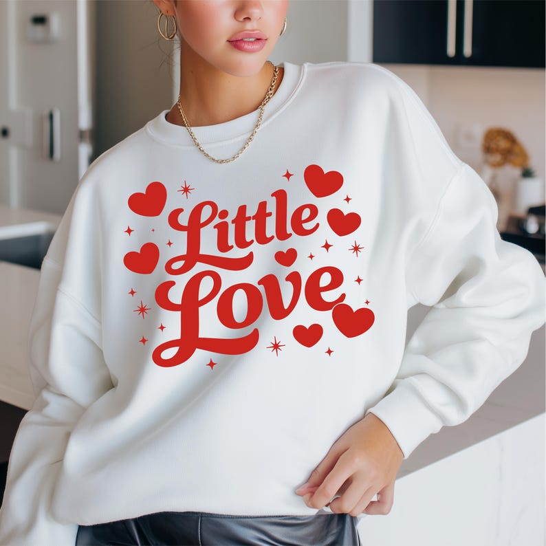 Little Love Retro Valentine Script SVG PNG Hearts Valentines Shirt ...