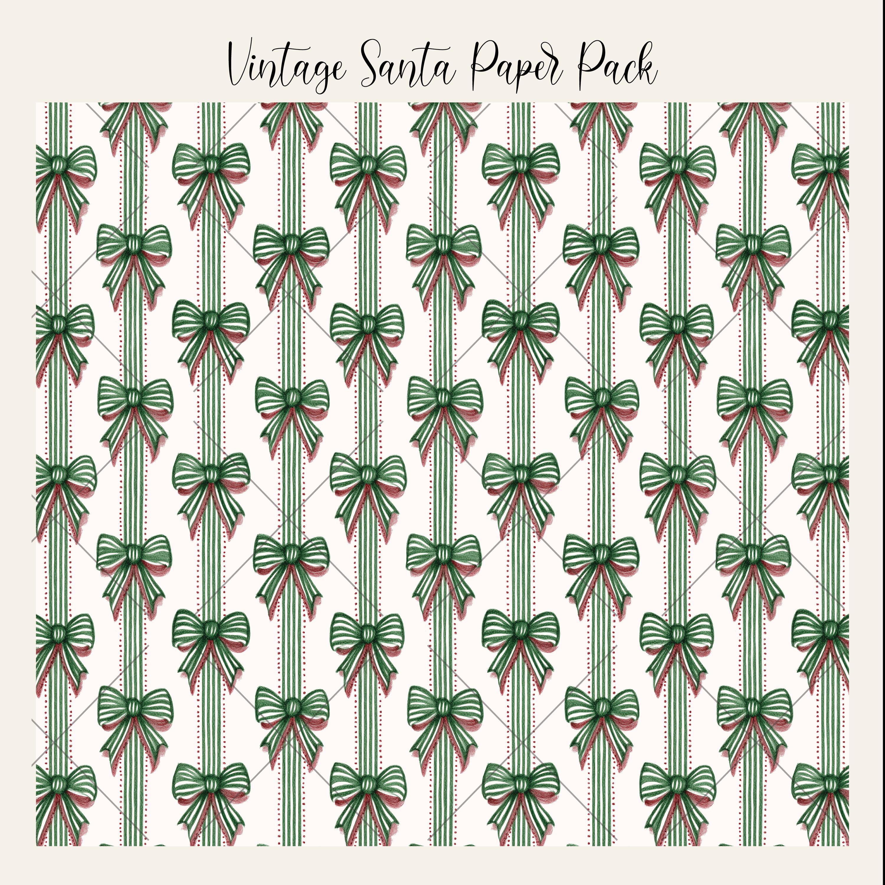 Vintage Santa Christmas Paper Pack: 14 Retro Holiday Patterns (digital ...