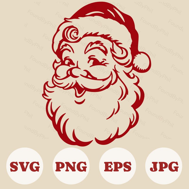 Retro Santa Clipart - Etsy