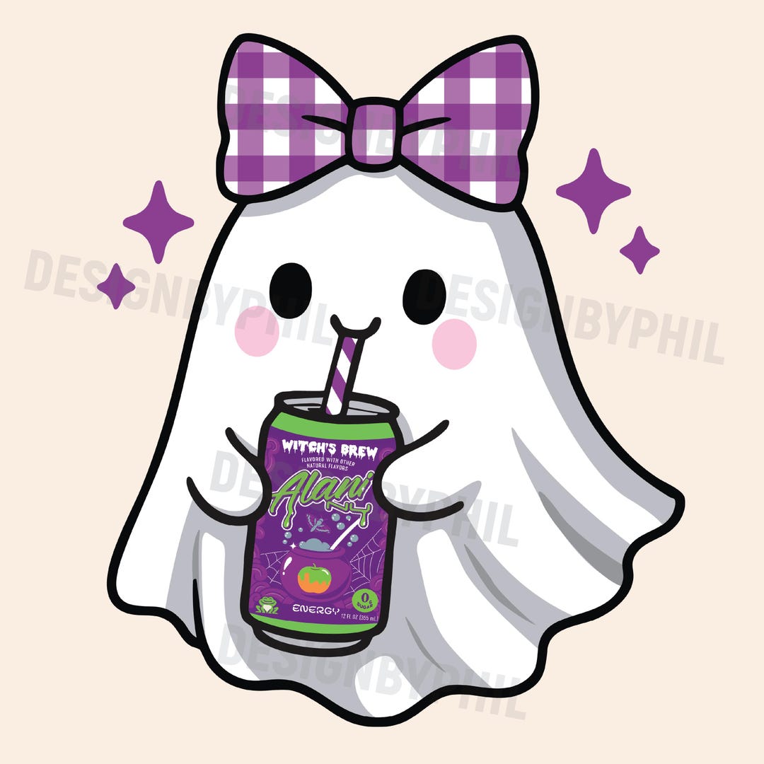 Kawaii Ghost Alani Nu Witch's Brew Purple Clipart (PNG Digital Download ...