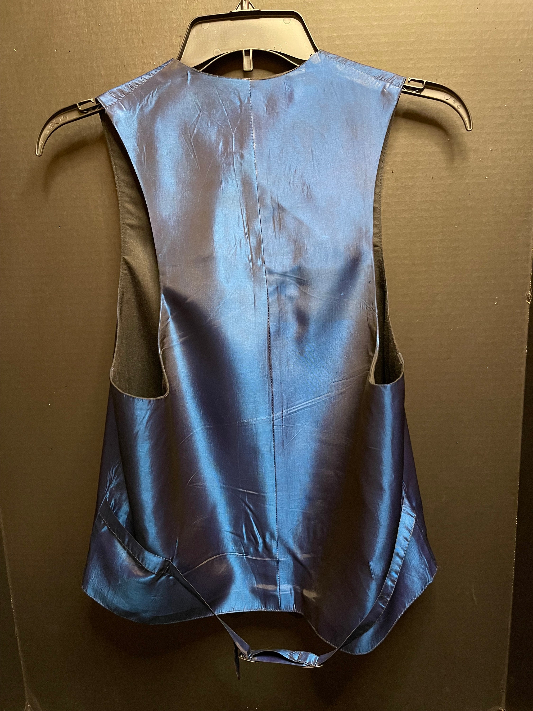 Men's Bright Blue Vest With Black Lapels - Etsy