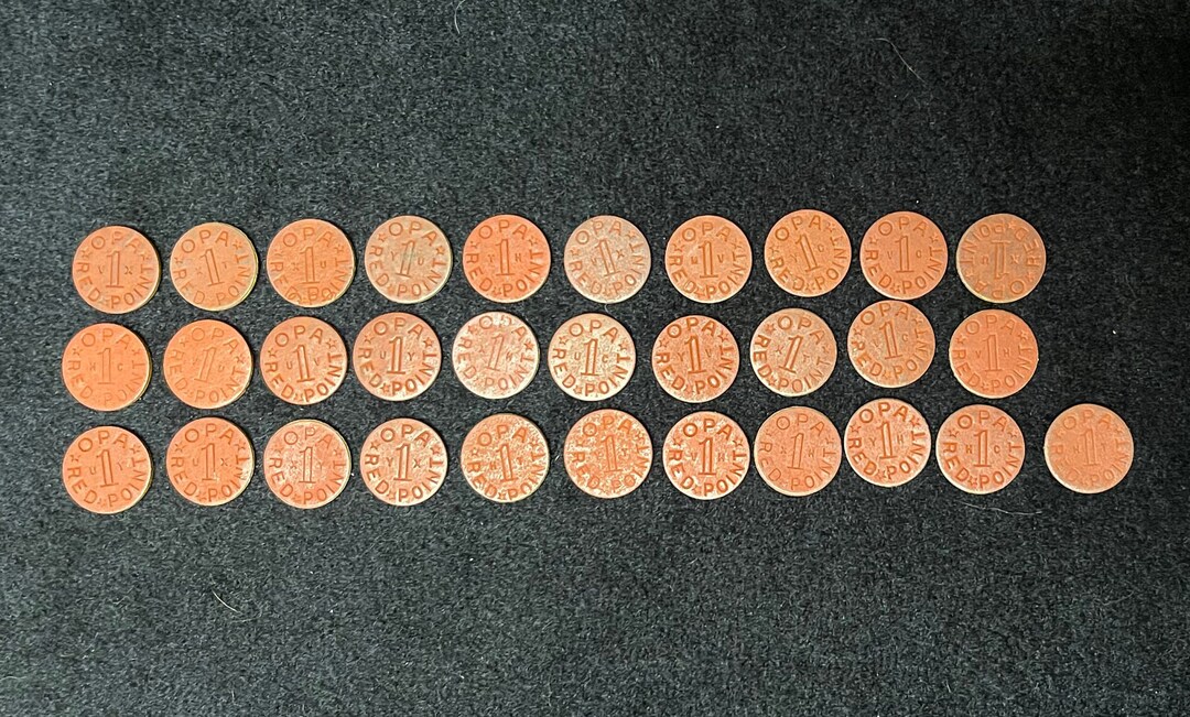 World War II OPA Red Point Ration Tokens - Etsy
