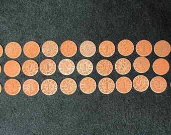 Original World War II Steel Penny Blue and Red OPA Food Ration Tokens ...