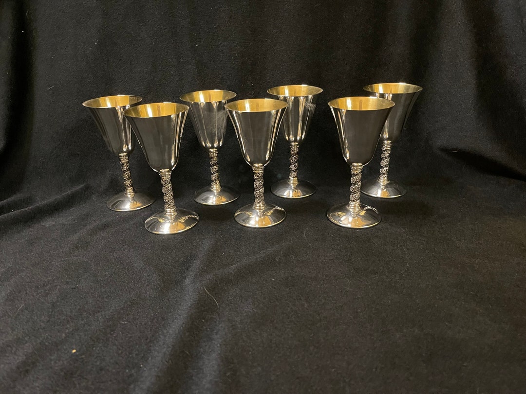 Seven Silverplate Stemmed Goblets From Spain - Etsy