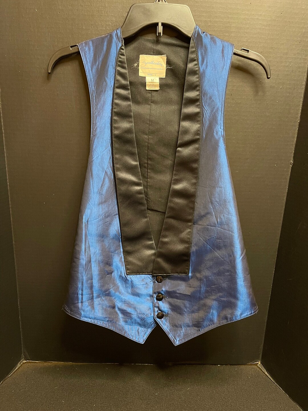 Men's Bright Blue Vest With Black Lapels - Etsy