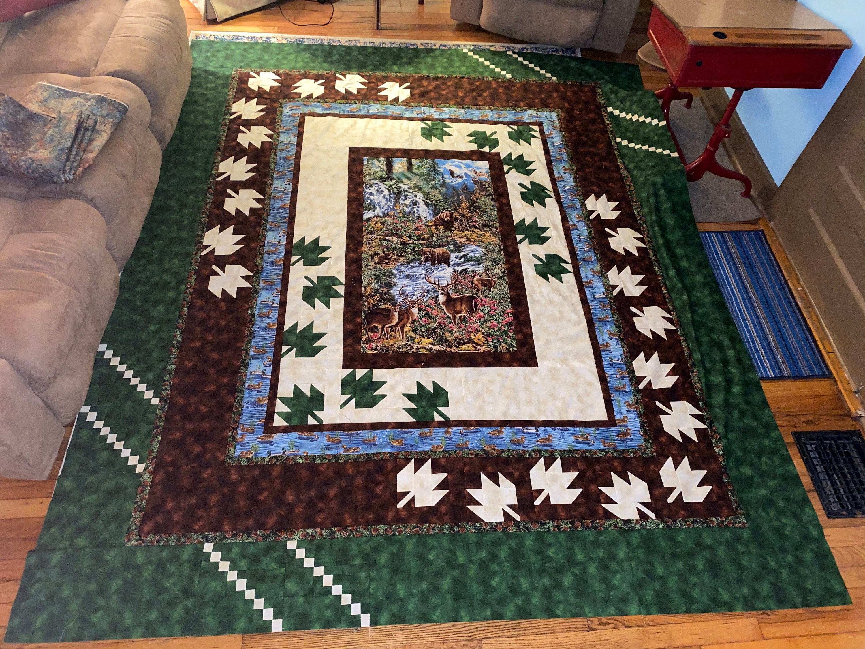 Scattered Leaves Quilt Pattern Queen Twin Throw Sizes. - Etsy