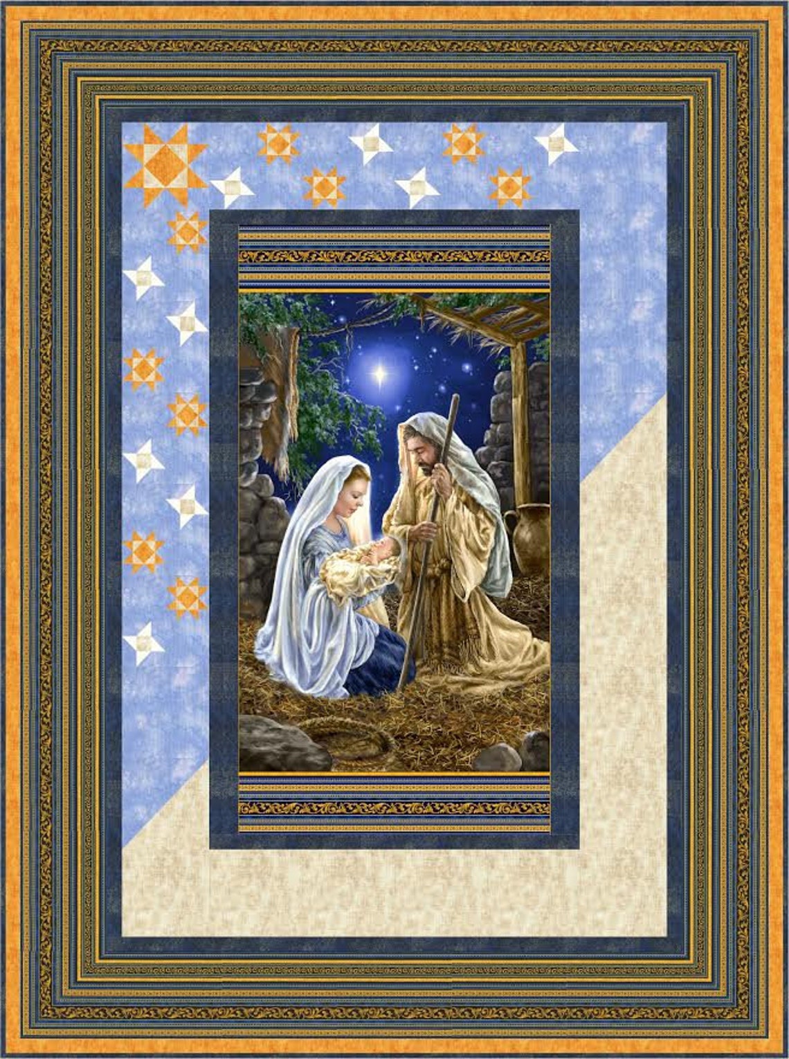 Starry Starry Night PDF Quilt Pattern Nativity Santa - Etsy