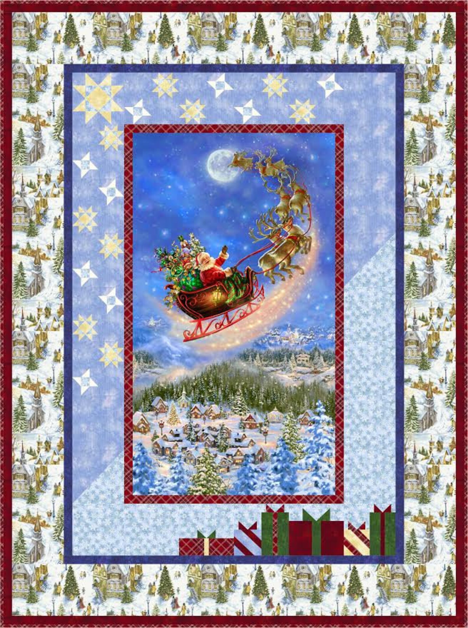 Starry, Starry Night, PDF Quilt Pattern, Nativity, Santa, Wall, Lap ...