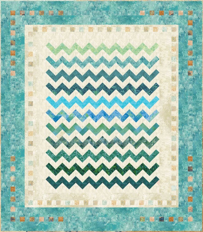 Pdf Pattern strip Easy Chevron Queen Size Quilt - Etsy