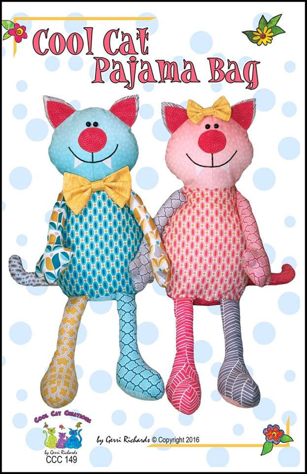 Cool Cat Pajama Bag Pattern - Etsy
