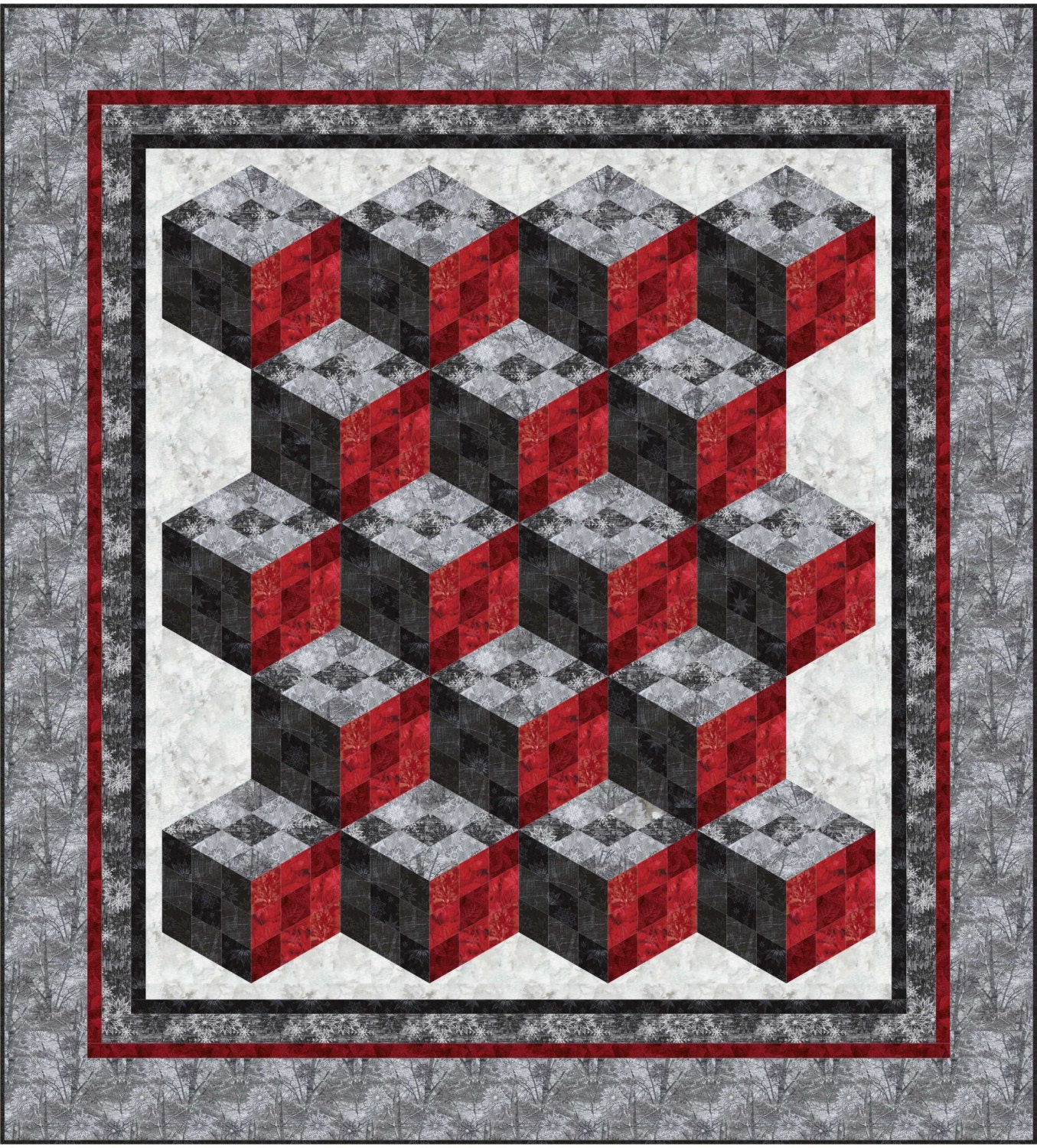 Nine Patch Tumbler Quilt Pattern. Queen and Lap Batiks, Timeless, Judy ...