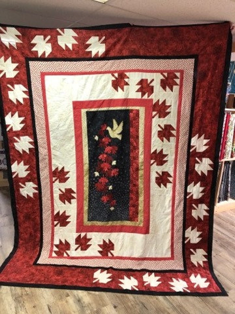 Scattered Leaves Quilt Pattern, Panel, Saddle River, Timeless Treasures ...
