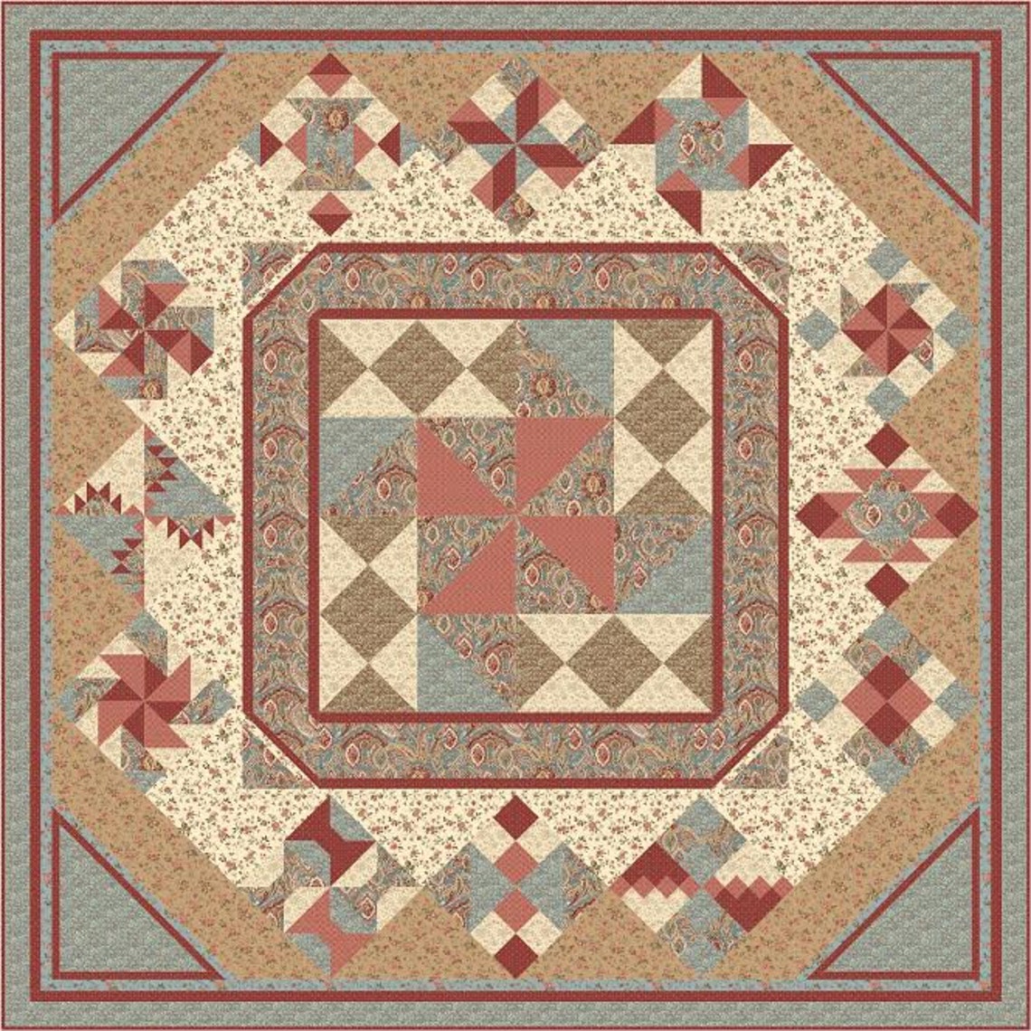 Block of the Month twist the Night Away Queen | Etsy
