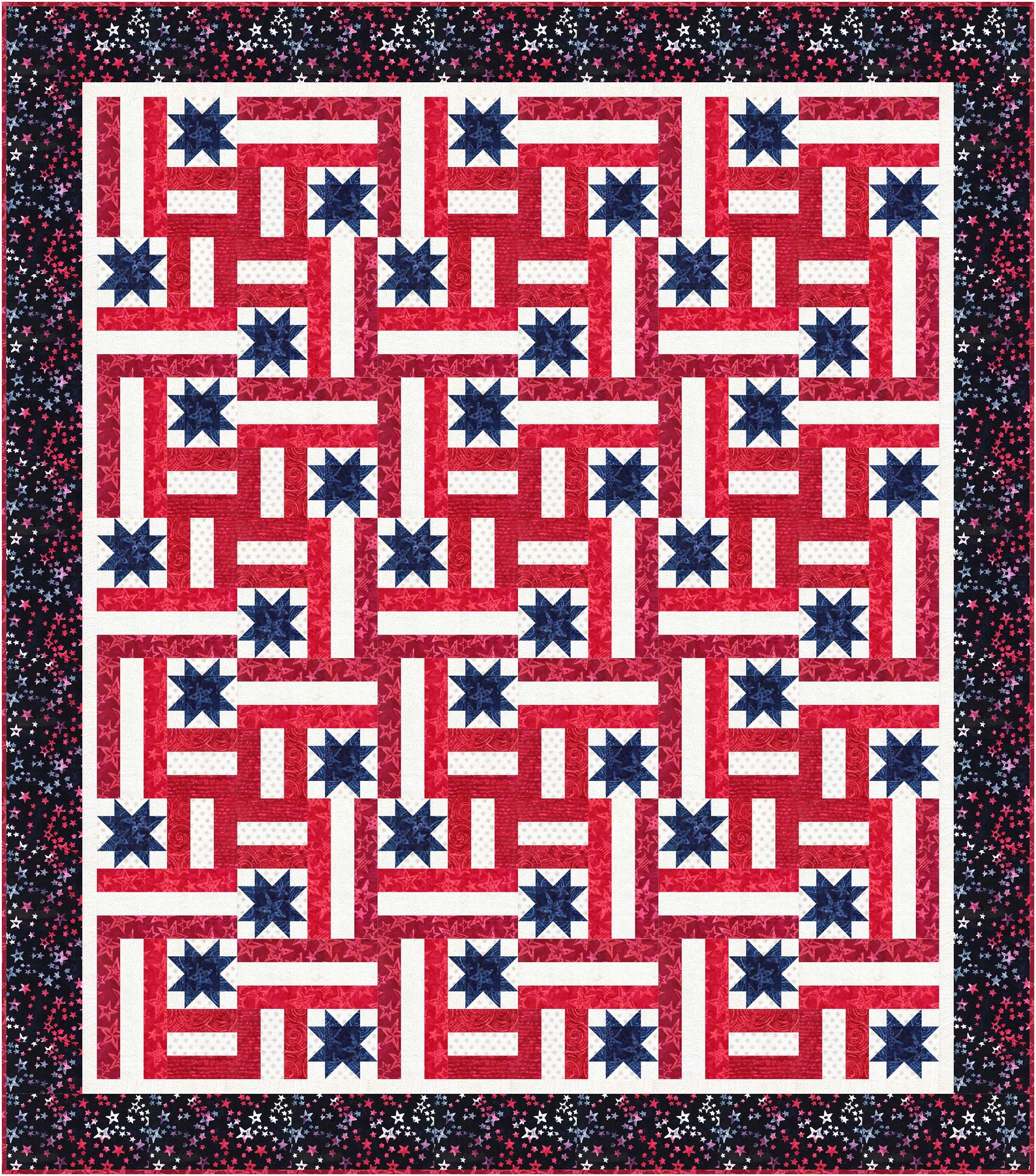 4th of July Quilt Pattern, Quilt of Valor, Stars and Stripes, Batiks ...