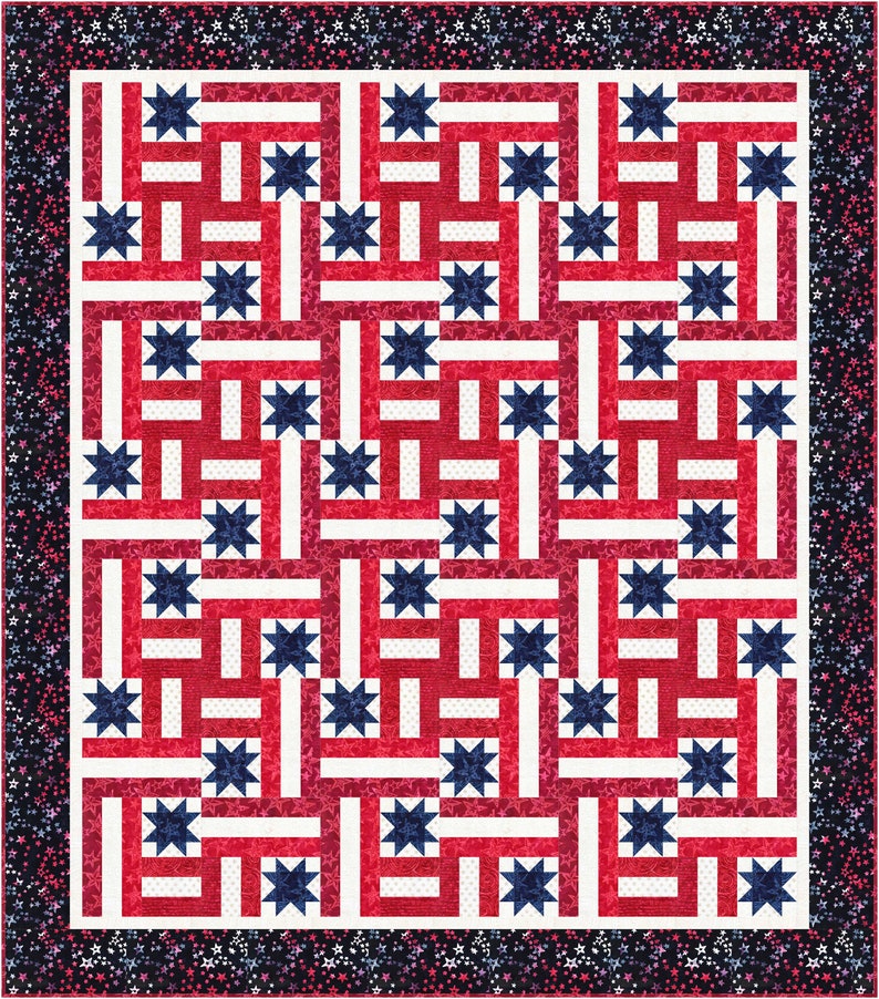 4th of July Quilt Pattern, Quilt of Valor, Stars and Stripes, Batiks ...