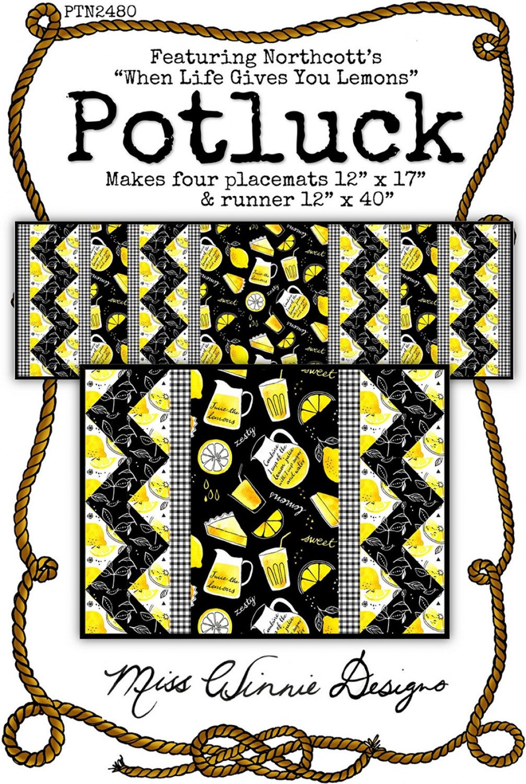 Potluck Quilt Placemat Runner Pattern by Miss Winnie Designs - Etsy