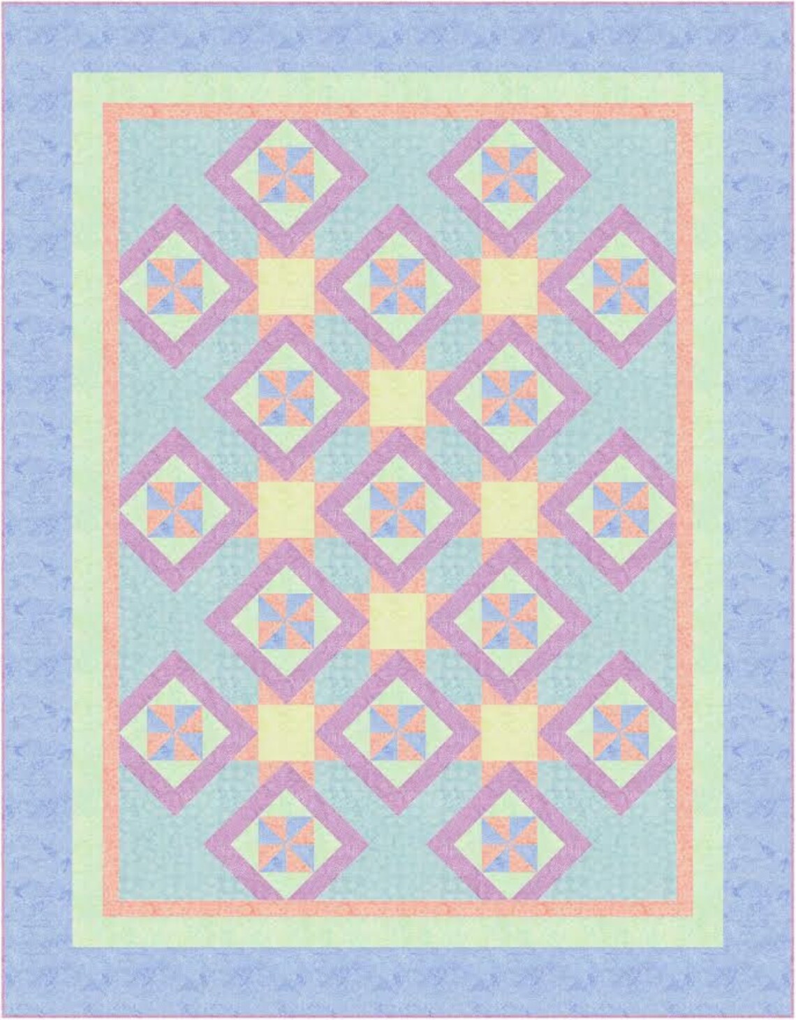 Cartwheels Quilt Pattern, PDF, Queen, Twin, Baby, Dear Stella, Meet Me ...