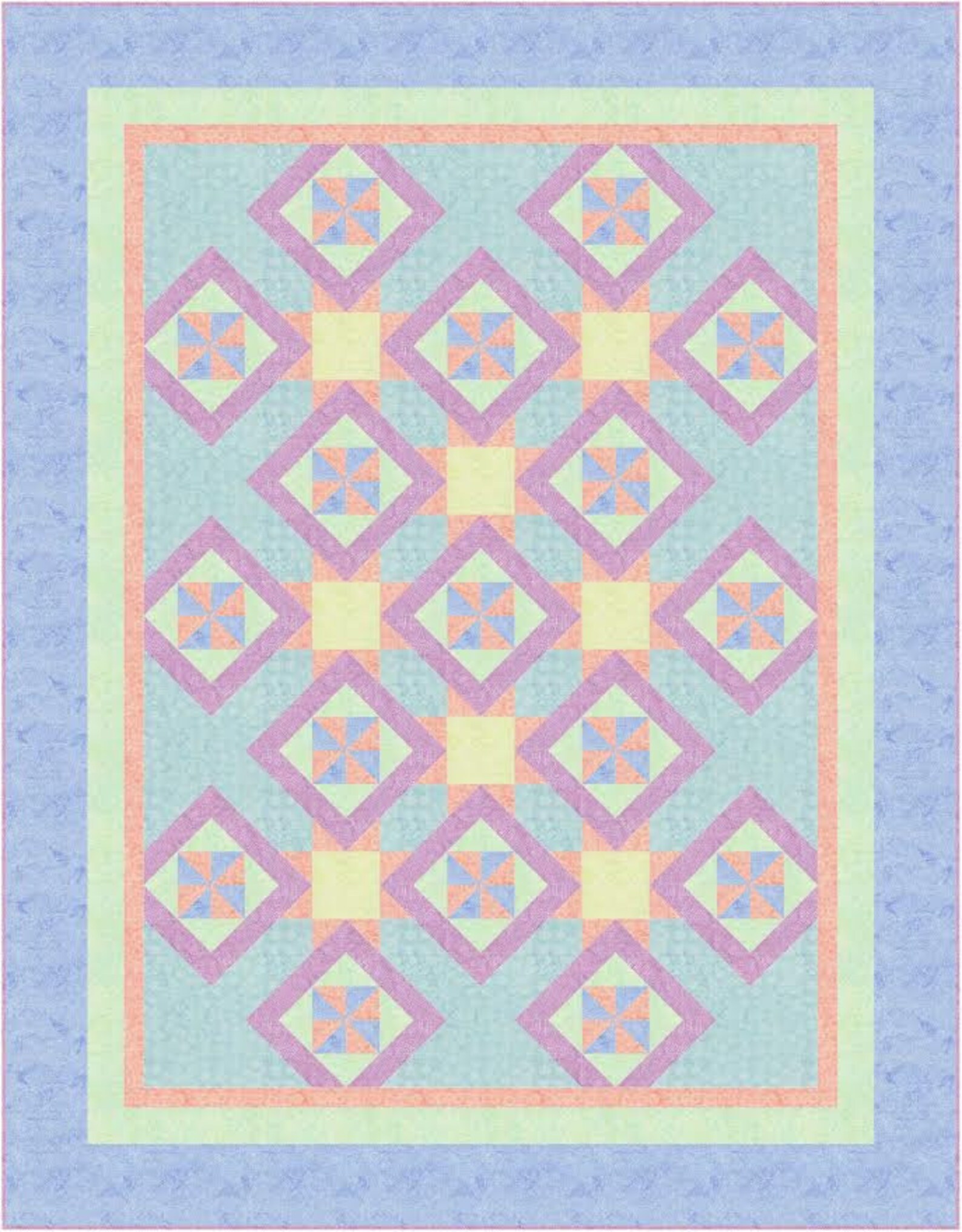 Cartwheels Quilt Pattern, PDF, Queen, Twin, Baby, Dear Stella, Meet Me ...