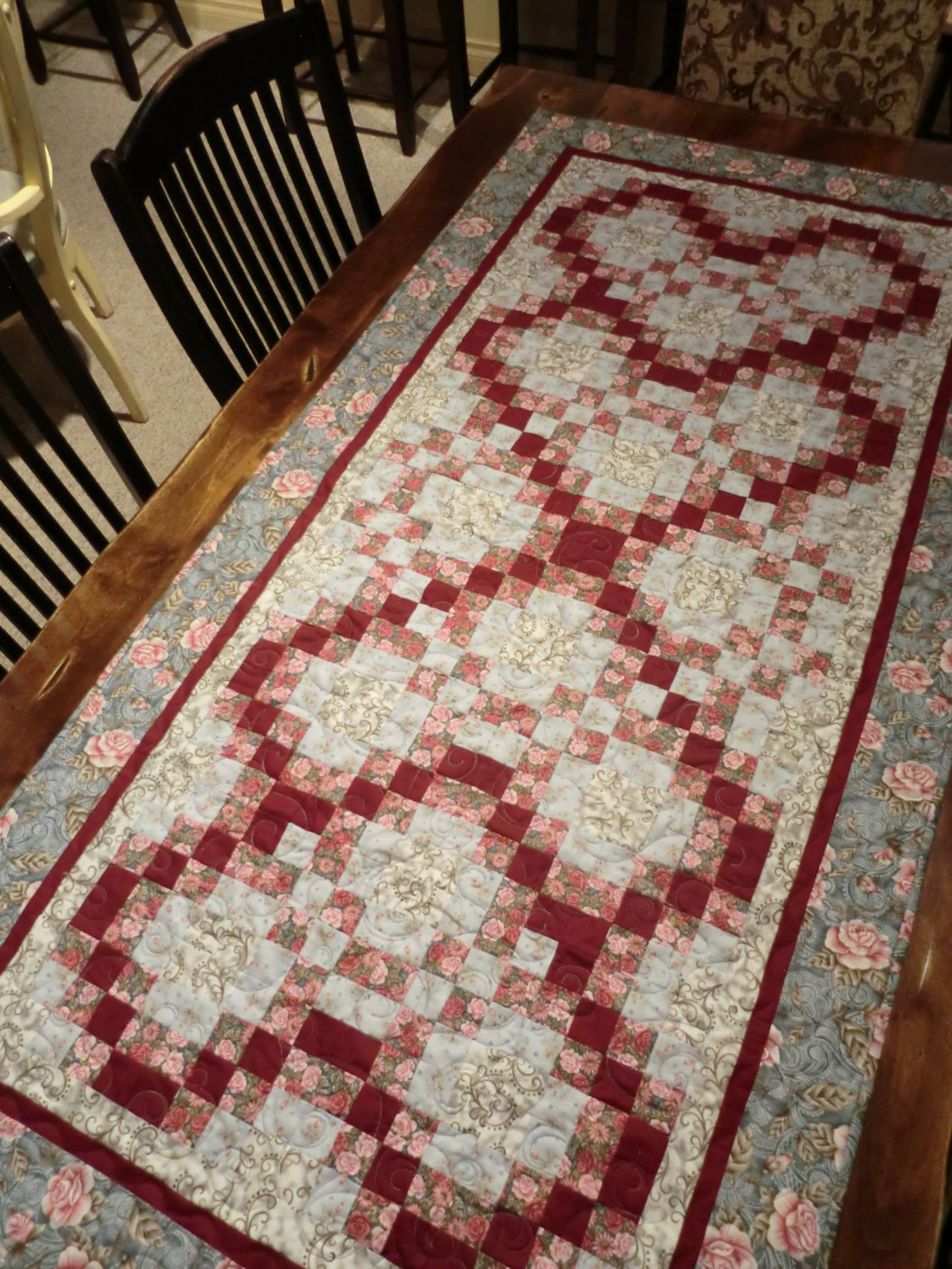 Hard Copy Linked Hearts Quilt Pattern 34 X 70 Bed Etsy